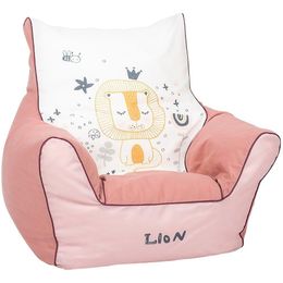 KNORRTOYS® Sitzsack Löwe Leo, für Kinder; Made in Europe, rosa