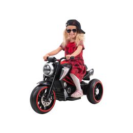 Actionbikes Motors Kindermotorrad Cruiserbike, Motorsound, Bremsautomatik, 36 Watt, 2x 6 Volt, Hartplastikreifen, LED (Schwarz)