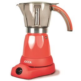 JOCCA elektrische Espresso Kaffeemaschine in rot für bis zu 6 Tassen mit 360° drehbarem Kopf