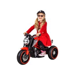 Actionbikes Motors Kindermotorrad Cruiserbike, Motorsound, Bremsautomatik, 36 Watt, 2x 6 Volt, Hartplastikreifen, LED (Rot)