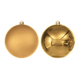 buttinette Weihnachtskugeln aus Kunststoff, gold, 10 cm Ø, 4 Stück