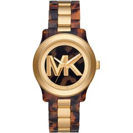 Quarzuhr Michael Kors "RUNWAY, MK7354" Armbanduhren goldfarben (braun, schwarz) Damen Quarzuhren