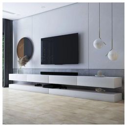 DB-Möbel Lowboard Lowboard TV-Lowboard Space Double Schrank weiß 2x140 cm breit