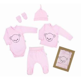 Babyhafen Neugeborenen-Geschenkset Babyerstausstattung Gr.56 Rosa Komplettset Neugeborene Baby-Set (Geschenk