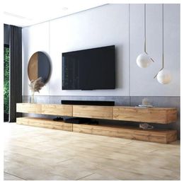 DB-Möbel Lowboard TV-Lowboard Space Double Schrank 2x140 cm breit