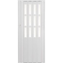 Standom Falttür Schiebetür Tür weiß mit Fenster Schloss H. 203 cm Türbreite bis 100 cm (1 Packung