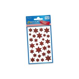 Avery Zweckform Aufkleber Avery Zweckform Sticker Weihnacht Sterne rot 52277