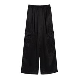 Bershka Cargo Pants female Black size XL