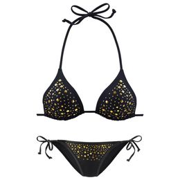 JETTE Bikini Damen Gr&ouml;&szlig;e S gold / schwarz