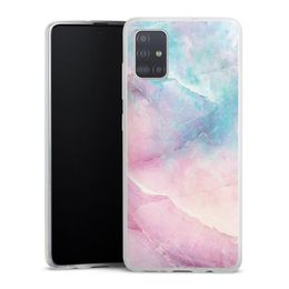 DeinDesign Handyhülle Marmor Abdruck Pastell Iridescent Marble, Samsung Galaxy A51 Slim Case Silikon Hülle Ultra Dünn Schutzhülle, weiß