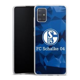 DeinDesign Handyhülle Muster Schalke 04 Camo, Samsung Galaxy A51 Slim Case Silikon Hülle Ultra Dünn Schutzhülle, weiß