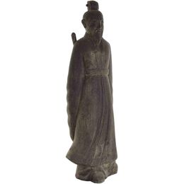 Krines Home Dekofigur Gartenfigur Samurai stehend Steinguss/Steinfigur Weiser Mann 163cm, Statue Krieger für Haus und Garten, grau