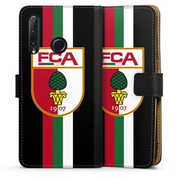 DeinDesign Handyhülle FC Augsburg FCA Offizielles Lizenzprodukt FC Augsburg Streifen, Huawei Honor 20 Lite Hülle Handy Flip Case Wallet Cover, schwarz