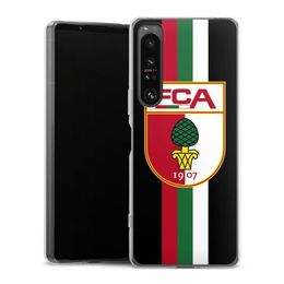 DeinDesign Handyhülle FC Augsburg FCA Offizielles Lizenzprodukt FC Augsburg Streifen, Sony Xperia 1 IV Silikon Hülle Bumper Case Handy Schutzhülle