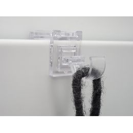 dekohaken24.de Klemmhalter für Gardinenstangen Fensterhaken/Dekohaken inkl. unterschiedlichen Aufsätzen, für Vitragestangen, runde oder ovale Gardinen