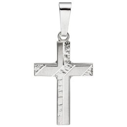 Jobo Kreuzanhänger Anhänger Kreuz, 925 Silber, silberfarben