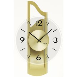 Wanduhr AMS "W9679" Wanduhren Gr. B/H/L: 27 cm x 5 cm x 42 cm, goldfarben