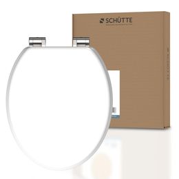 Schütte SCHÜTTE MDF WC Sitz WHITE, Toilettendeckel mit Absenkautomatik und Holzkern, Toilettensitz