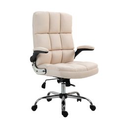 Bürostuhl MCW-J21, Chefsessel Drehstuhl Schreibtischstuhl, höhenverstellbar ~ Stoff/Textil creme-beige