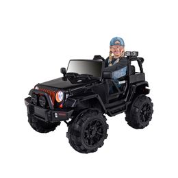Actionbikes Motors Kinder-Elektroauto Offroad Jeep Adventure, 70 Watt, Fernbedienung, LED, Bremsautomatik, Sto&szlig;d&auml;mpfer (Schwarz)