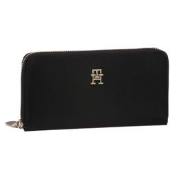 Tommy Hilfiger Geldbörse POPPY NEW LARGE ZA WALLET, mit goldfarbenen Details, schwarz