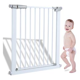 Treppenschutzgitter Ohne Bohren Treppengitter Türschutzgitter Türgitter Für Baby Kinder 89-96cm weiss - weiss - HENGDA