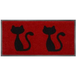 MD-Entree - md Entree Emotion xs Eingangsmatte - Teppichmatte - Küchenteppich: 40x80 cm, cats red