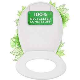 Calmwaters - Nachhaltiger Toilettendeckel, Made in eu, WC-Sitz mit Absenkautomatik, 100% recycelter Kunststoff, abnehmbar, Top-Fix, Rezyklat in Weiß