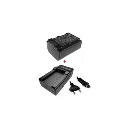 TRADESHOP Trade-shop - 2in1 Set: Kamera Akku 1100mAh + Ladegerät mit Kfz Adapter kompatibel mit Sony FRD-AX53 FDR-AX53E FDR-AX700 FDR-AX700E HDR-CX450 HDR-CX625
