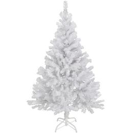Spetebo - Künstlicher Weihnachtsbaum - 120 cm / weiß - Kunst Tannenbaum Christbaum inklusive Baumständer