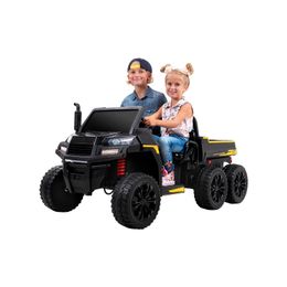 Actionbikes Motors UTV-Kinder-Elektroauto A730 mit 6x4 Vierradantrieb, 2-Sitzer, Kippmulde, Fernbedienung, EVA-Reifen (Schwarz)