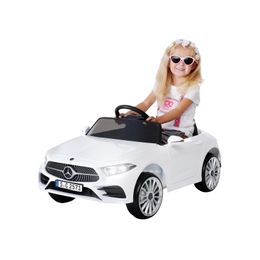 Actionbikes Motors Kinder-Elektroauto Mercedes-Benz CLS 350 Coupé, lizenziert, 2 x 20 Watt Motoren, LED-Scheinwerfer (Weiß)