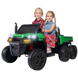 Actionbikes Motors UTV-Kinder-Elektroauto A730 mit 6x4 Vierradantrieb, 2-Sitzer, Kippmulde, Fernbedienung, EVA-Reifen (Grün/Schwarz)