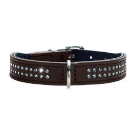 Hunter Halsband Swarowski Diamond Petit für kleine Hunde, XXS-XS, 20-24 cm, B16mm, braun