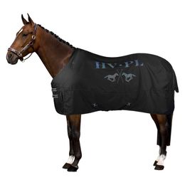 HV Polo leichte Pferde Regendecke Fleece, 130 cm, schwarz/logo