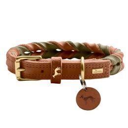 Hunter Halsband Solid Education Duo, XL, 47-54x2 cm, cognac/oliv