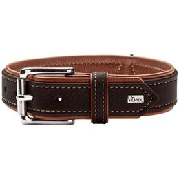 Hunter Halsband Canadian Up, 37 - 43 cm, Breite: 2,8 cm, schwarz / cognac