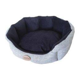 Nobby Komfort Hundebett Josi oval, S: 45 x 40 x 19 cm, schwarz/grau