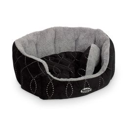 Nobby Komfortbett für Hunde und Katzen Ceno, M: 55 x 50 x 21 cm, schwarz/grau