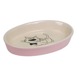 Nobby Katzennapf Keramik Schale oval, 17 X 11 X 2,5 cm, pink/beige