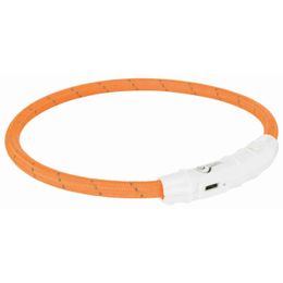 Trixie Trixie Hunde Leuchtring Nylon USB, L–XL: 65 cm/ø 7 mm, orange