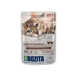 Bozita Pouch Indoor & Sterilised Katzenfutter, Hühnchen & Pute, 12 x 85 g