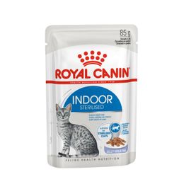 Royal Canin Indoor Sterilised Katzenfutter adult nass in Sauce oder Gelee, 12 x 85 g in Gelee
