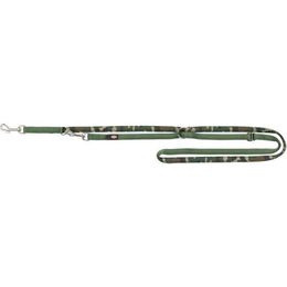 Trixie Premium Verlängerungsleine mit Neopren Polsterung, L–XL, Länge 2,00 m, Breite 25 mm, camouflage/waldgrün