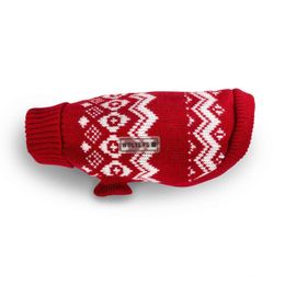 Wolters Wolters Norweger Pullover für Mops & Co., 40: Rückenlänge 40 cm, Halsumfang 47 cm, rot/weiss