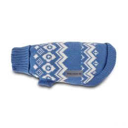 Wolters Wolters Norweger Pullover für Mops & Co., 30: Rückenlänge 30 cm, Halsumfang 37 cm, riverside-blue/weiss
