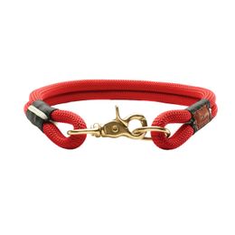 Hunter Halsung Halsband Oss für Hunde, L: Hals 55cm, Breite 20mm, rot