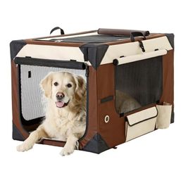 Karlie Smart Top Deluxe Hundebox Transportbox, L: 75 cm B: 51 cm H: 48 cm beige-braun