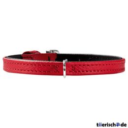 Hunter Halsband für kleine Hunde Tiny Petit aus Leder, XS, 22-26cm, B8mm, rot