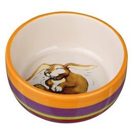Trixie Keramiknapf bunt für Kleintiere, Kaninchen, 250 ml/ø 11 cm, bunt/creme